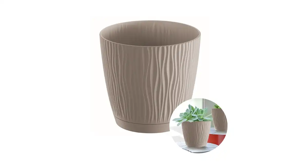 Doniczka SANDY P DSY240P z podstawką mocca 23,9 cm Prosperplast